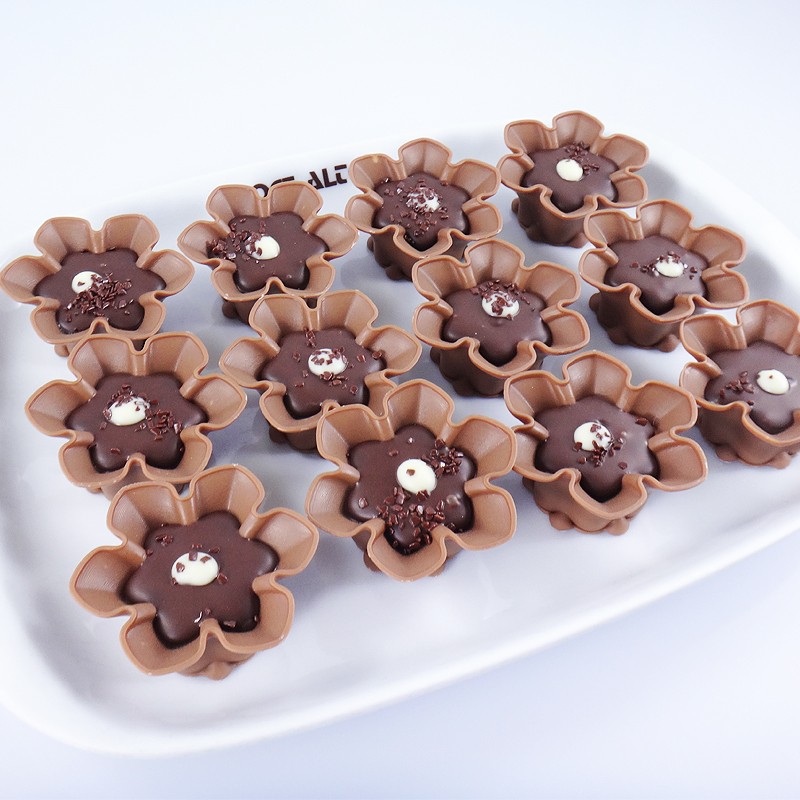 Flores de Chocolate c/ Mousse Crocante