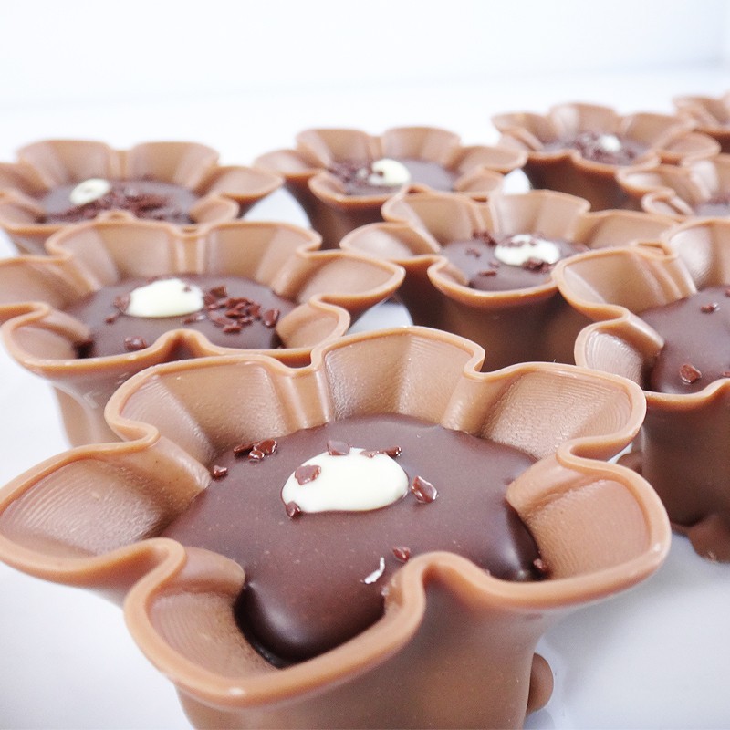 Flores de Chocolate c/ Mousse Crocante
