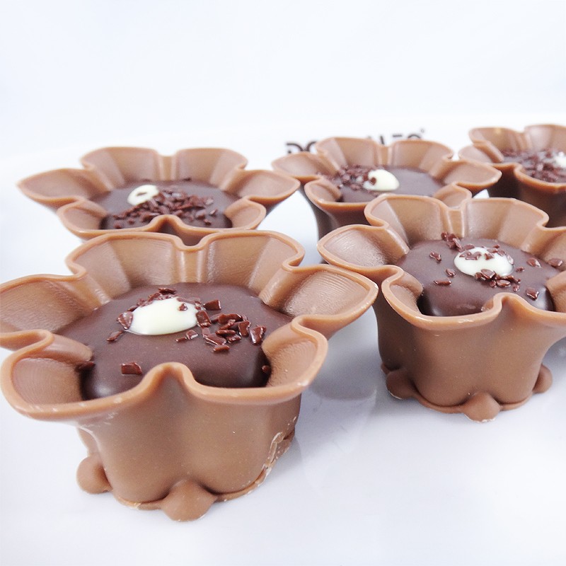 Flores de Chocolate c/ Mousse Crocante
